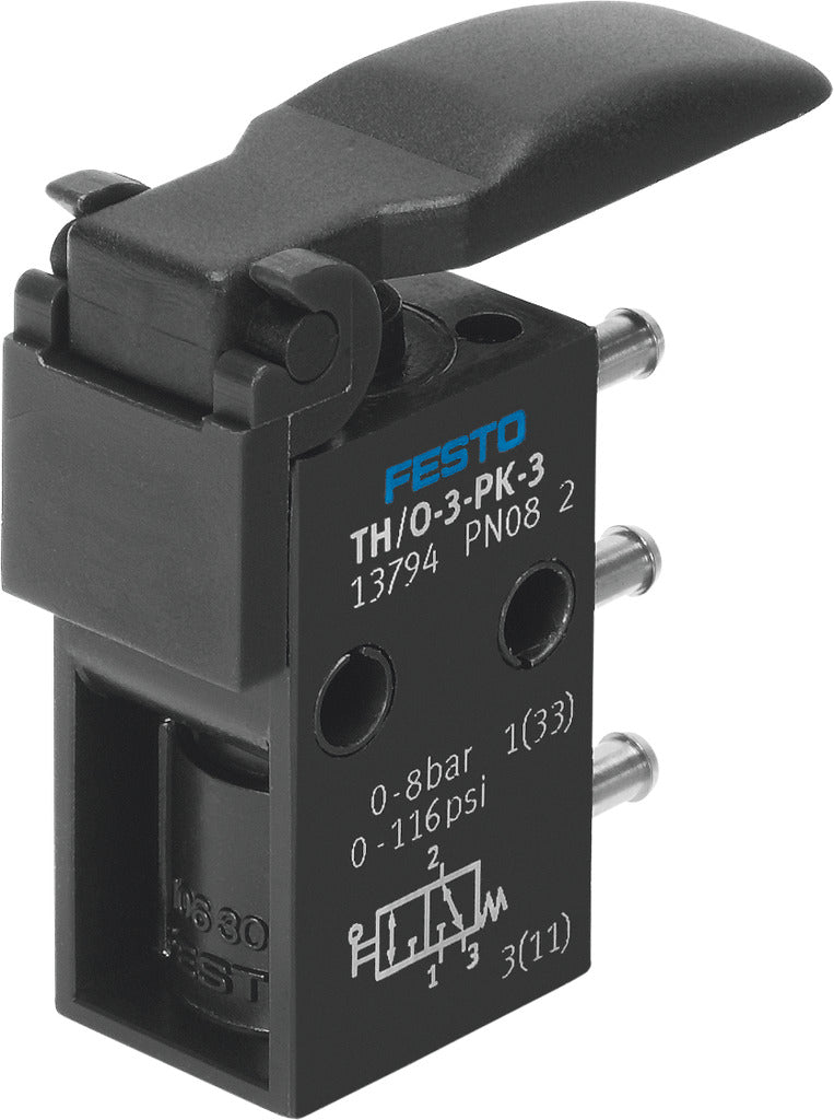 Festo Vannes Pneumatiques 3/2 Voies À Levier À Doigt Avec Connecteur ...