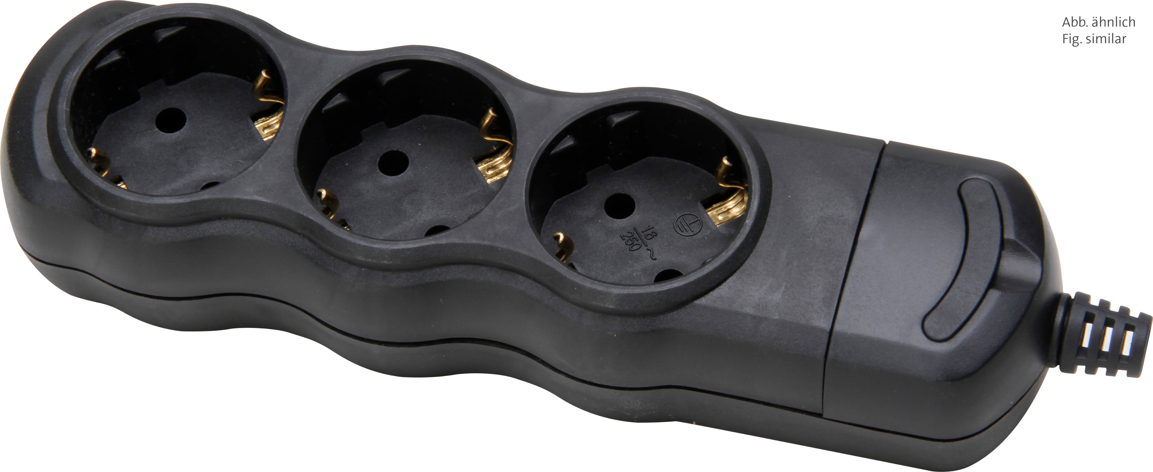 Kopp 3-Way Socket Strip Black Without Plug One Piece - 120305001 [5 Pi ...
